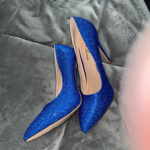 Shoes | Royal Blue Sparkle Heels | Poshmark